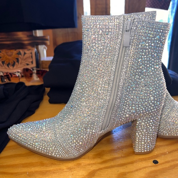 Shoes | Bedazzled Shimmer Ankle Boots | Poshmark